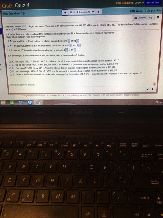 Solved Time Remaining: 00:30 45 Submit Qu Quiz: Quiz 4 This | Chegg.com
