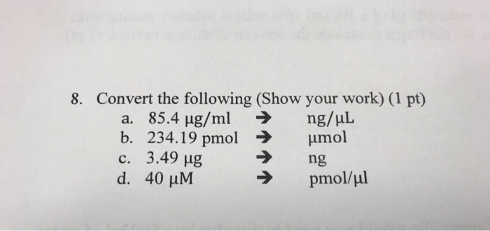Solved Convert the following (Show your work) (1 pt) → → 8. | Chegg.com
