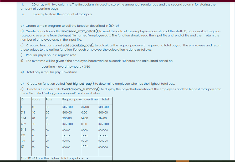 Solved U estion 1 yet wered ked out of Write a C program for | Chegg.com