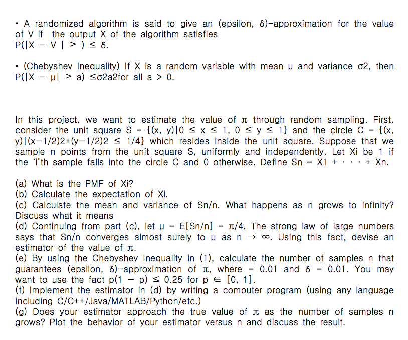 A randomized algorithm is said to give an (epsilon, | Chegg.com