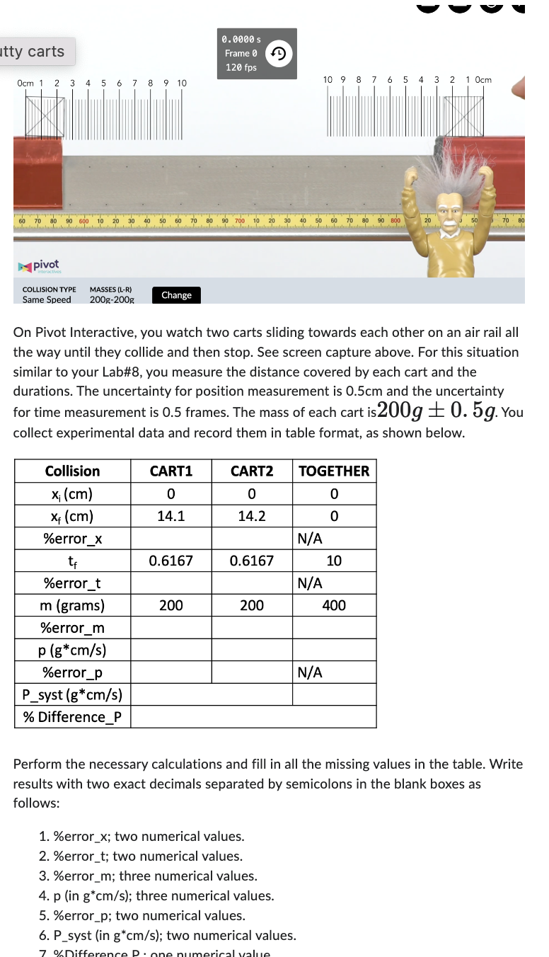 On Pivot Interactive, you watch two carts sliding | Chegg.com