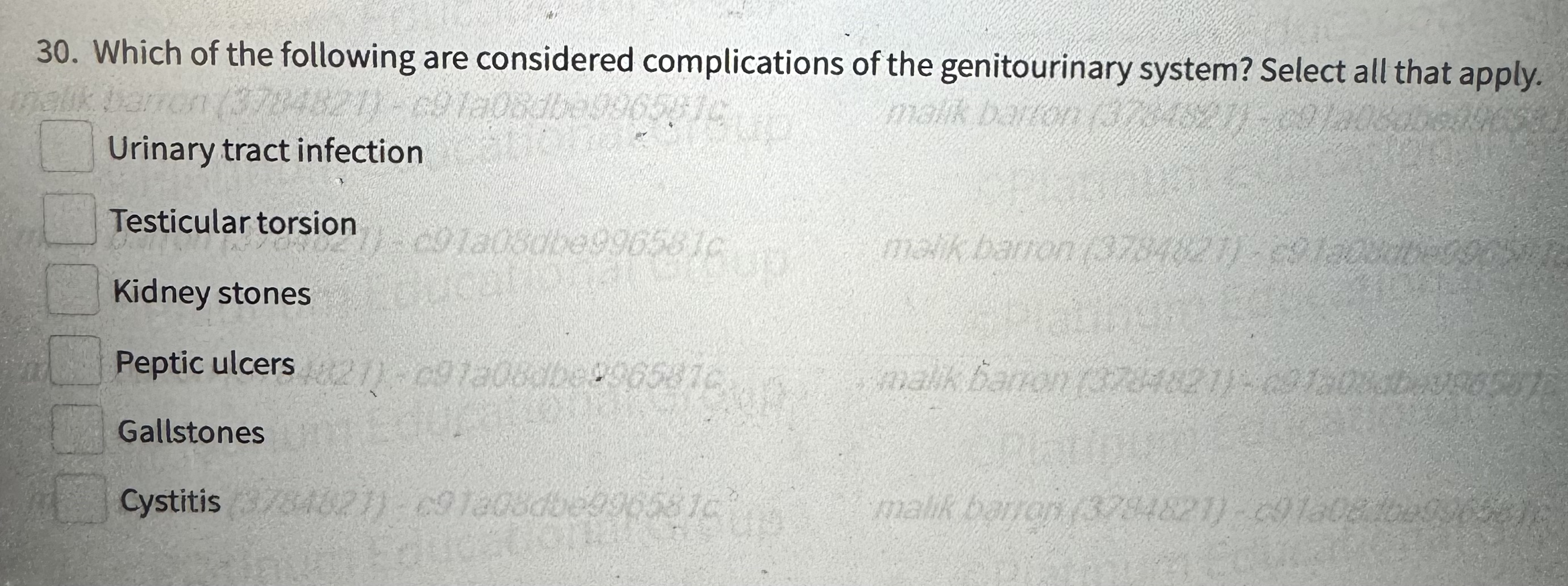 Solved Which of the following are considered complications | Chegg.com