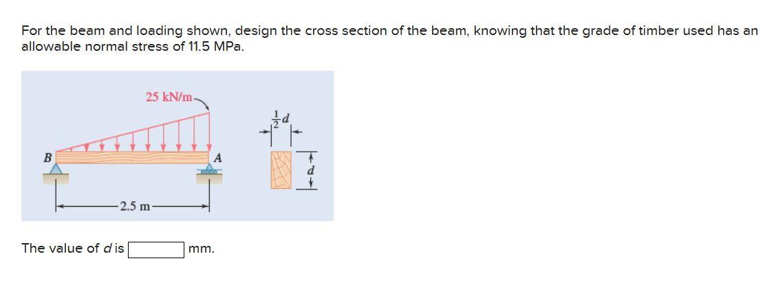 Solved For the beam and loading shown, design the cross | Chegg.com