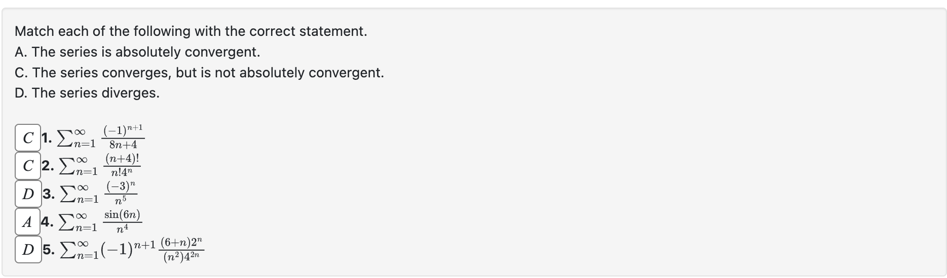 Match each of the following with the correct | Chegg.com