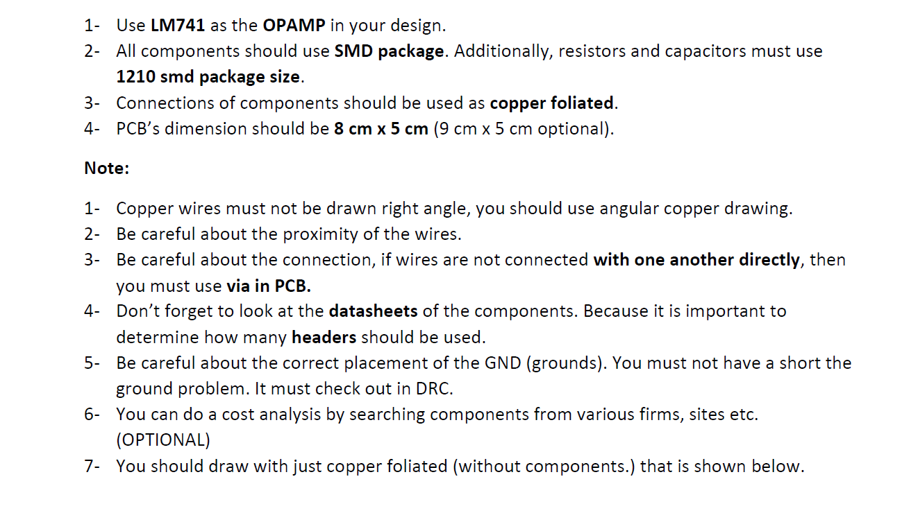 Solved Please create a PCB design for the circuit in the | Chegg.com