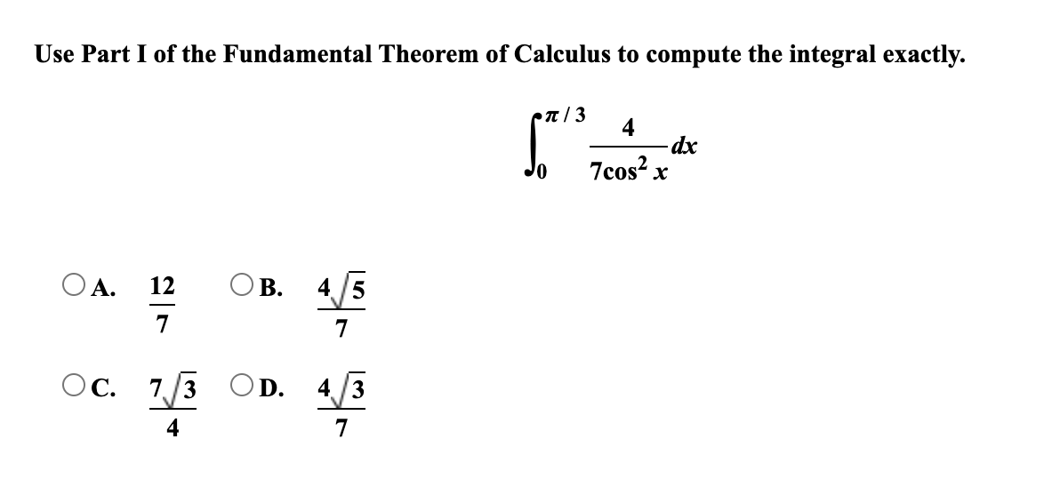Solved Use Part I of the Fundamental Theorem of Calculus to | Chegg.com