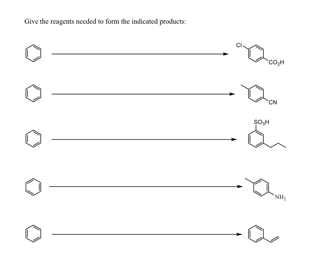 Solved Give the reagents needed to form the indicated | Chegg.com