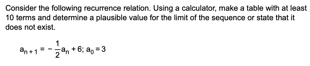 Solved Consider the following recurrence relation. Using a | Chegg.com