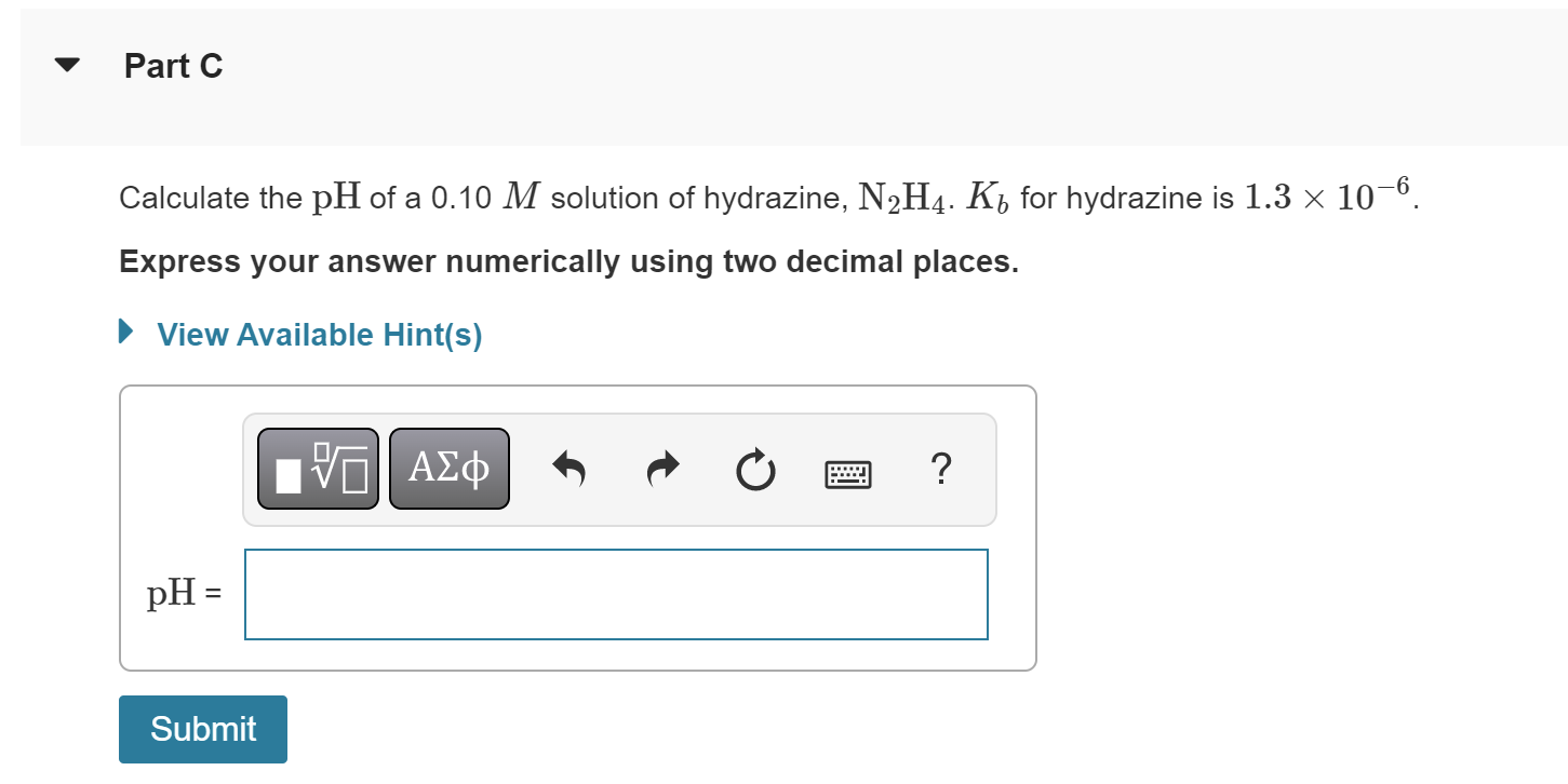 Solved The pH of a solution is the negative logarithm of the | Chegg.com
