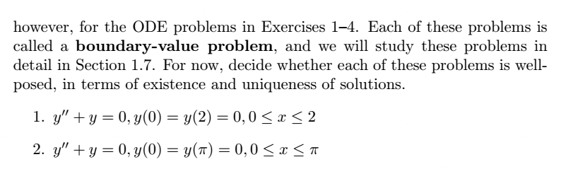 Solved however, for the ODE problems in Exercises 1-4. Each | Chegg.com
