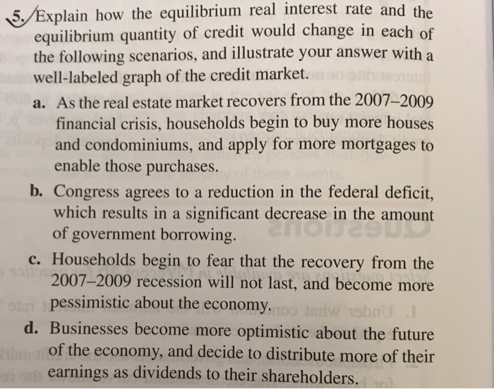 Solved ?5./Explain how the equilibrium real interest rate | Chegg.com