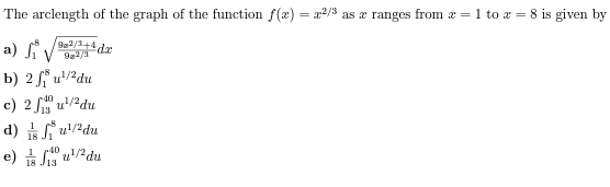 Solved The arclength of the graph of the function f(x)=x23 | Chegg.com