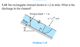Solved 5.18 The rectangular channel shown is 1.2 m wide. | Chegg.com