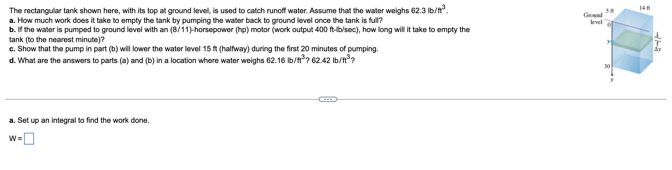 Solved The rectangular tank shown here, with its top at | Chegg.com