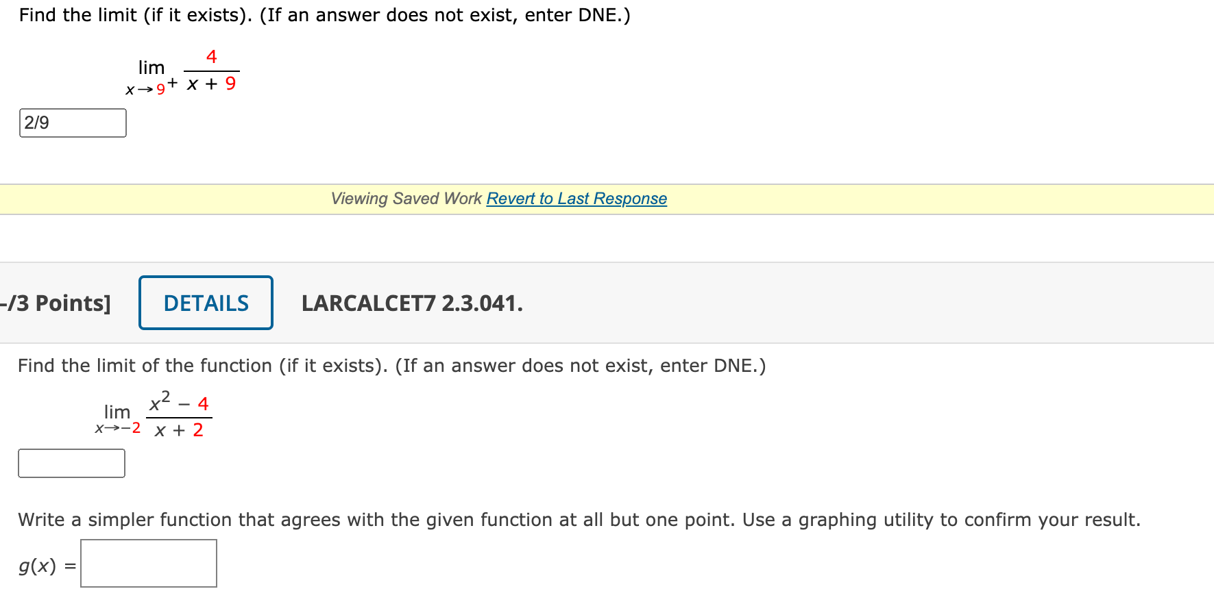 Solved Find the limit (if it exists). (If an answer does not | Chegg.com