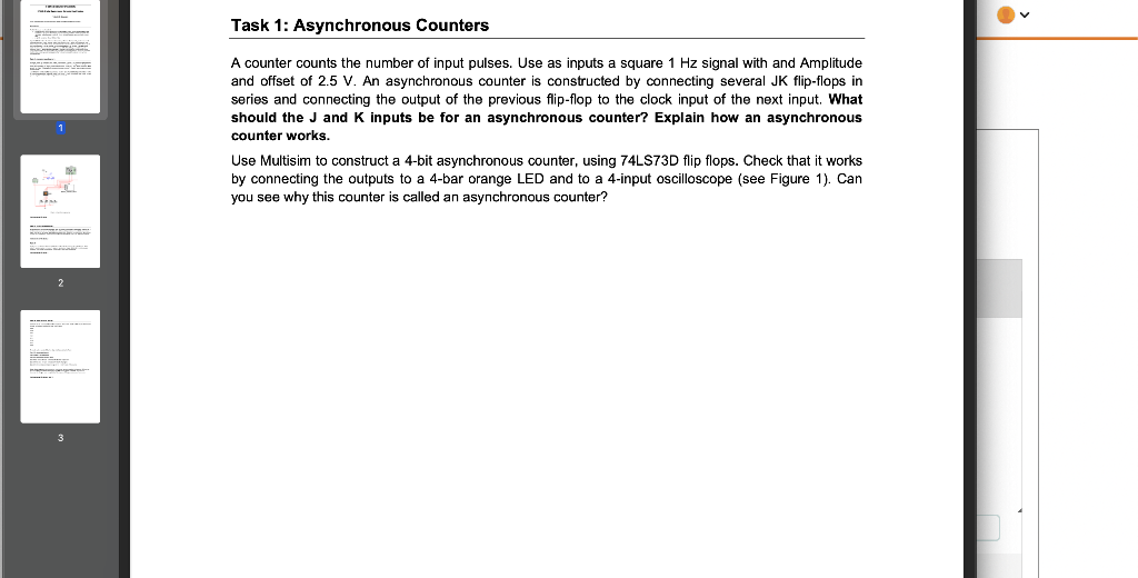 Solved Task 1 Asynchronous Counters A Counter Counts The 4945
