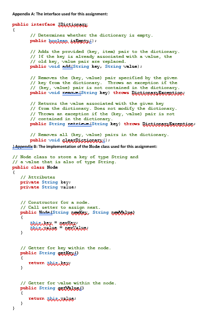 Please help! Problem Description: A Dictionary ADT | Chegg.com