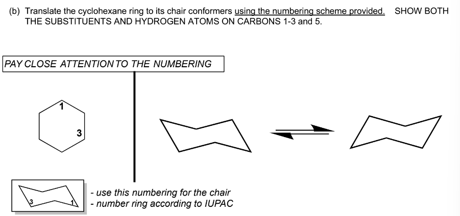 Solved (b) Translate the cyclohexane ring to its chair | Chegg.com