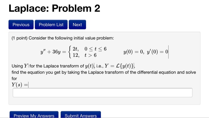 Solved Consider the following initial value problem: y" + | Chegg.com