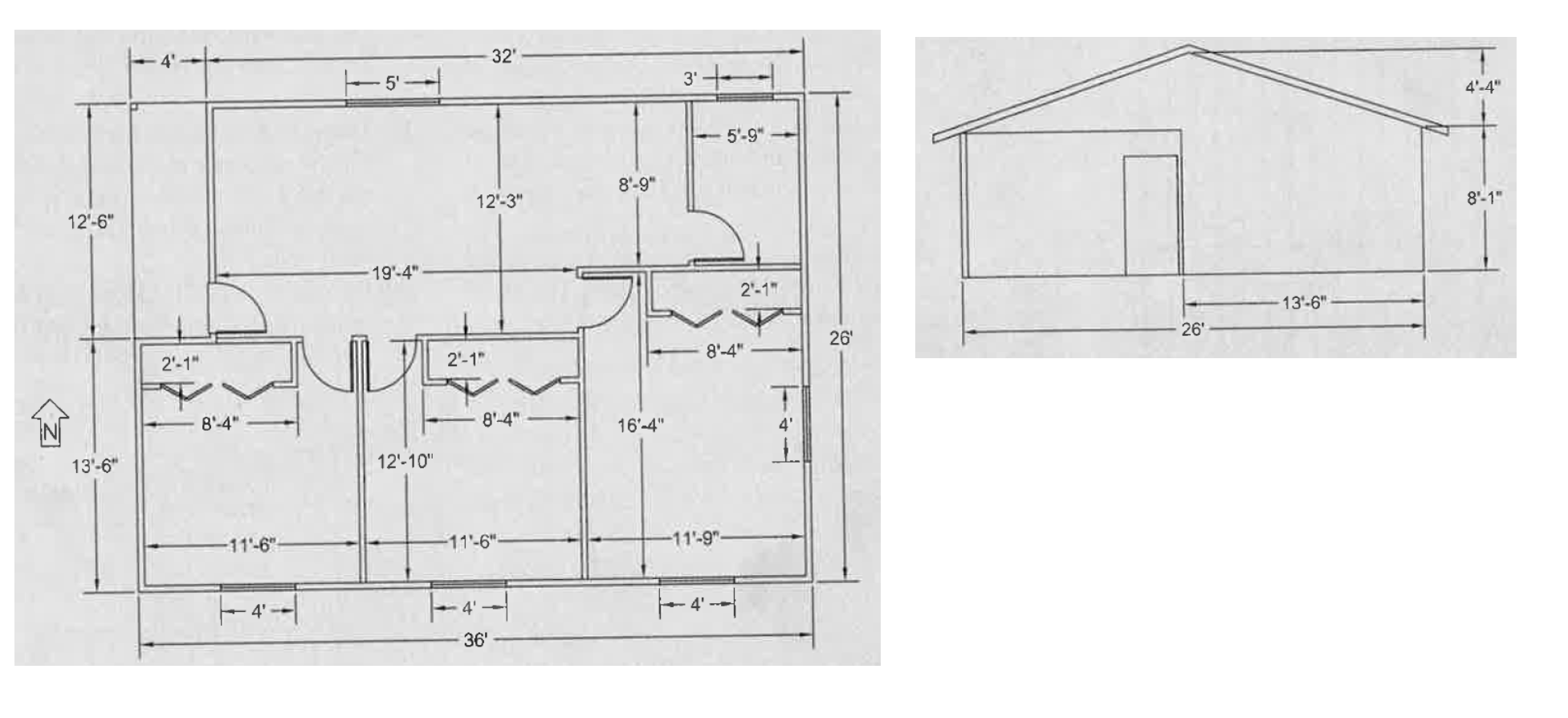 Solved Use Figures below. The width of the door on west wall | Chegg.com