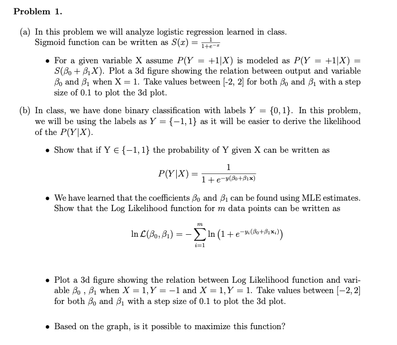 (a) In this problem we will analyze logistic | Chegg.com