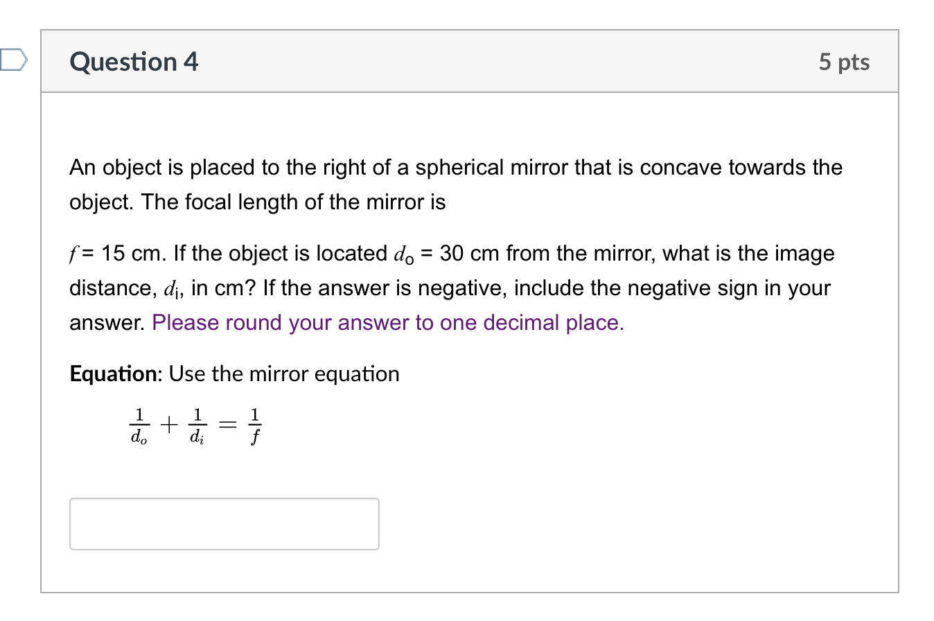 Solved An object is placed to the right of a spherical | Chegg.com