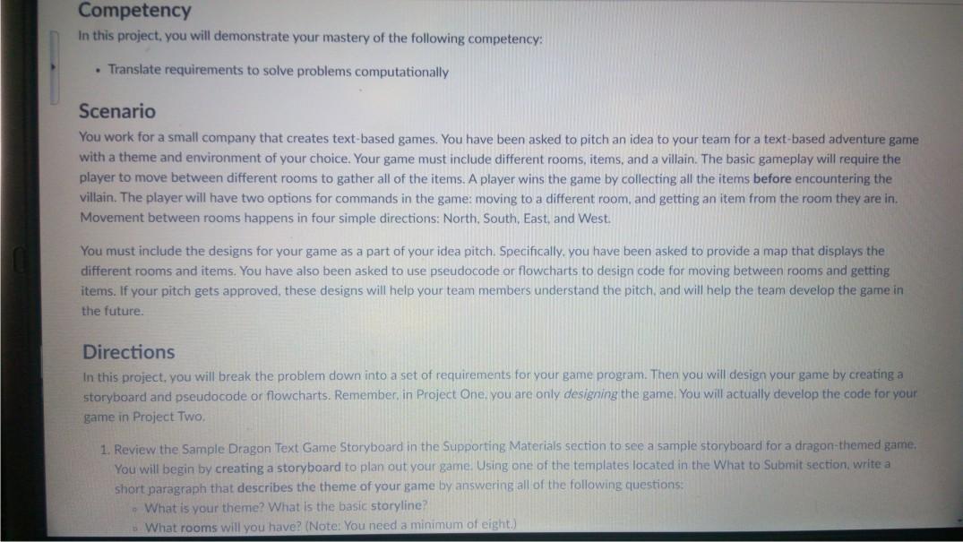 Solved Competency In this project, you will demonstrate your | Chegg.com