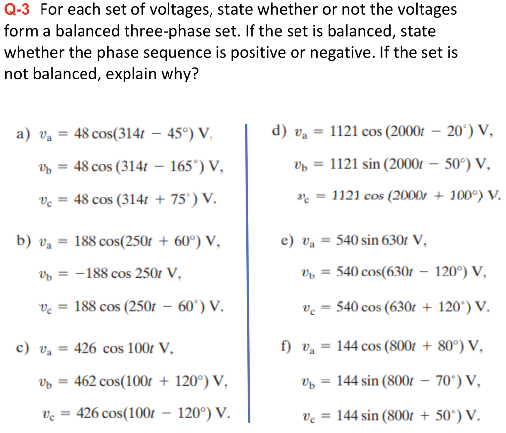 Solved Q-3 For each set of voltages, state whether or not | Chegg.com
