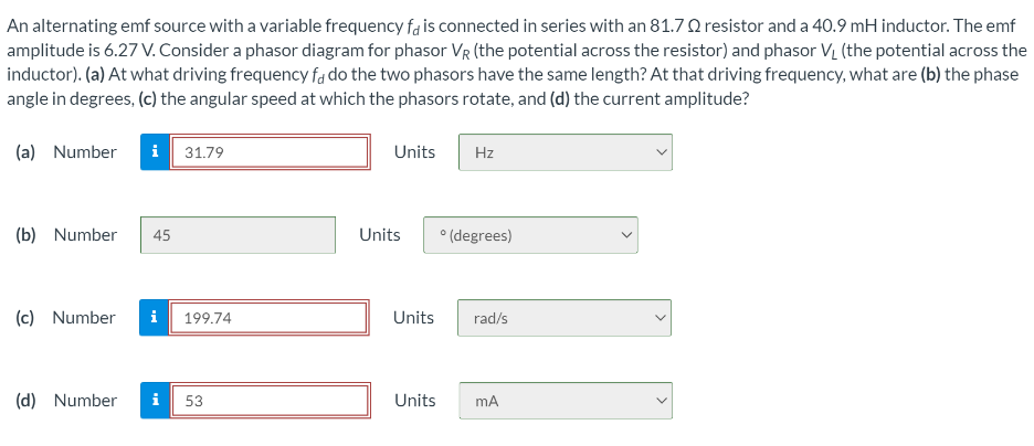 Solved An alternating emf source with a variable frequency | Chegg.com