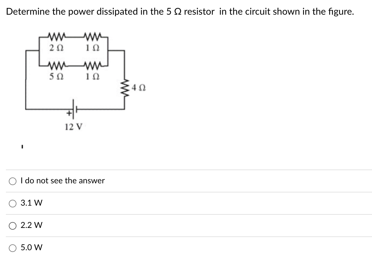 Solved Determine the power dissipated in the 5Ω resistor in | Chegg.com