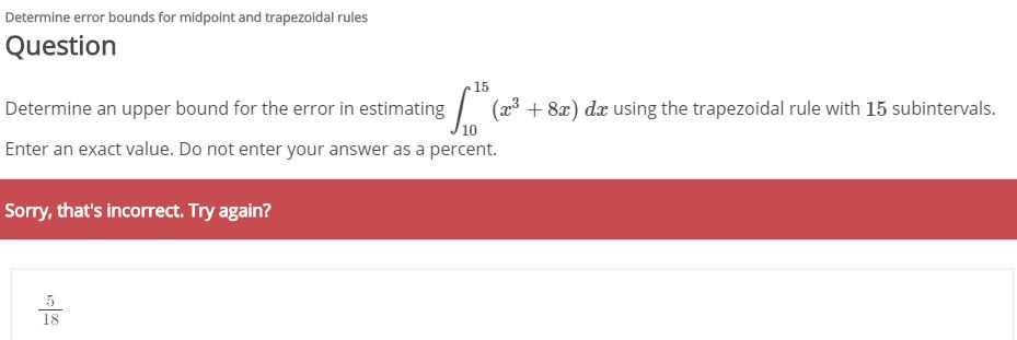 Solved Determine error bounds for midpoint and trapezoidal | Chegg.com