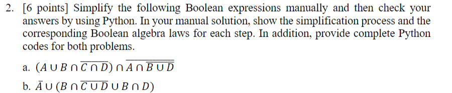 Solved 2. [6 points] Simplify the following Boolean | Chegg.com