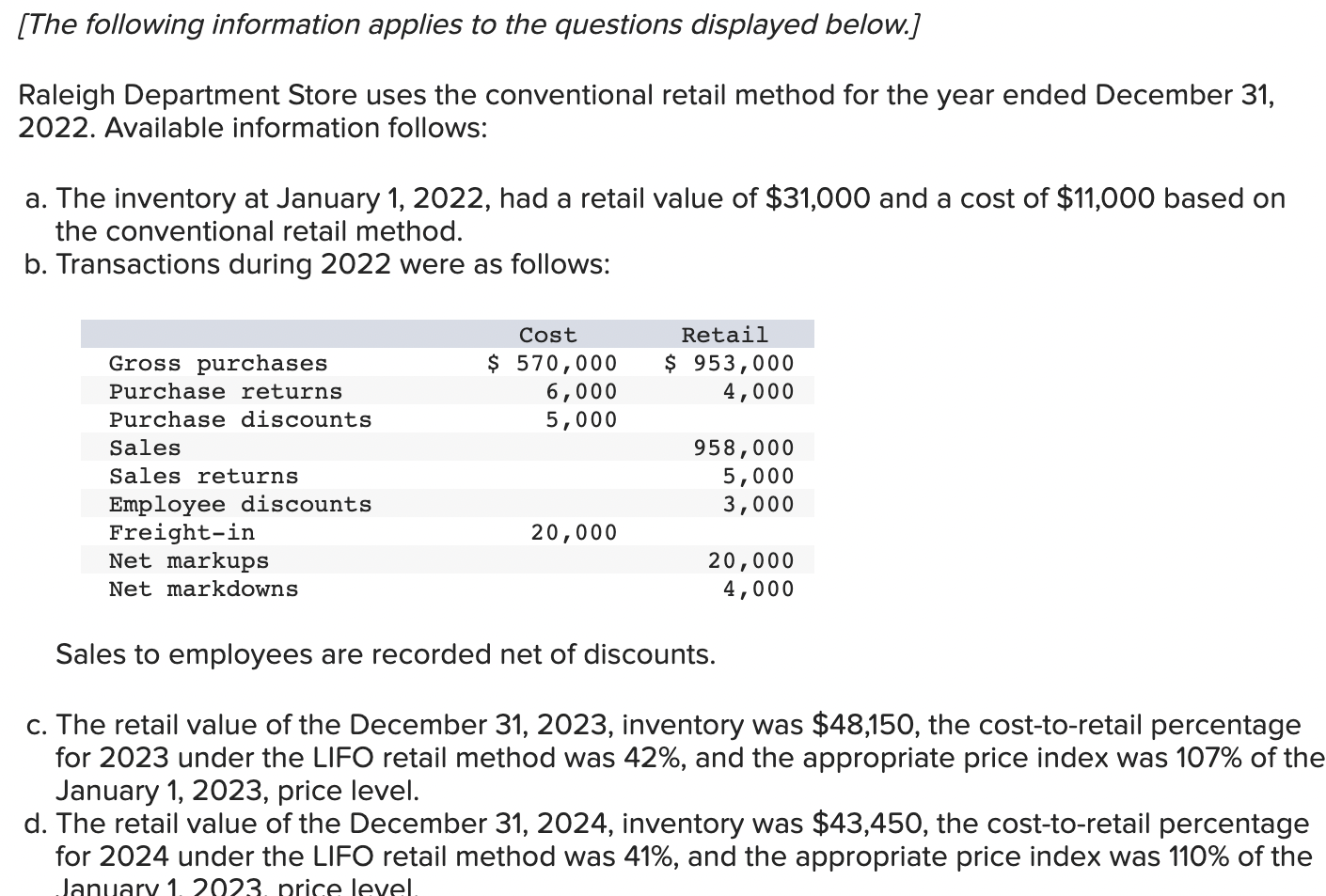 Solved [The following information applies to the questions | Chegg.com