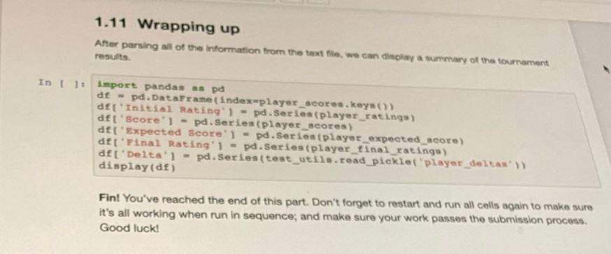 1.11 Wrapping up After parsing all of the information | Chegg.com