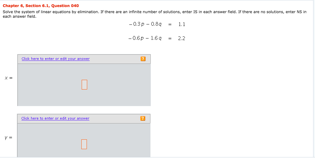 Solved Chapter 6, Section 6.1, Question 040 Solve the system | Chegg.com