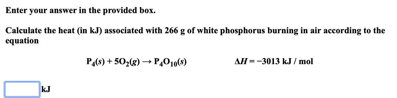 Solved Enter your answer in the provided box. Calculate the | Chegg.com