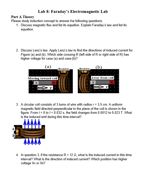 Solved Lab 8: Faraday’s Electromagnetic Lab Part A | Chegg.com