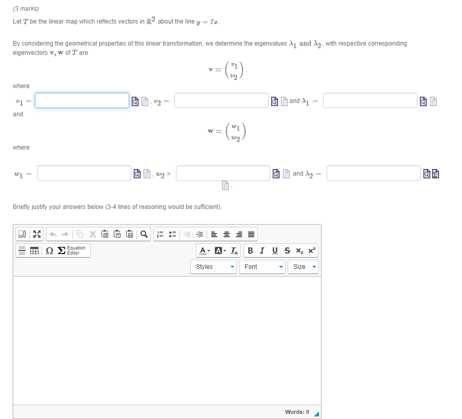 Solved (3 marks) Let T be the linear map which reflects | Chegg.com