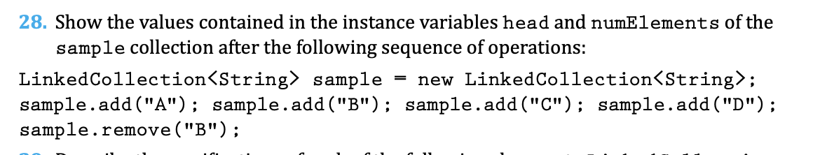 Solved 28. Show the values contained in the instance | Chegg.com