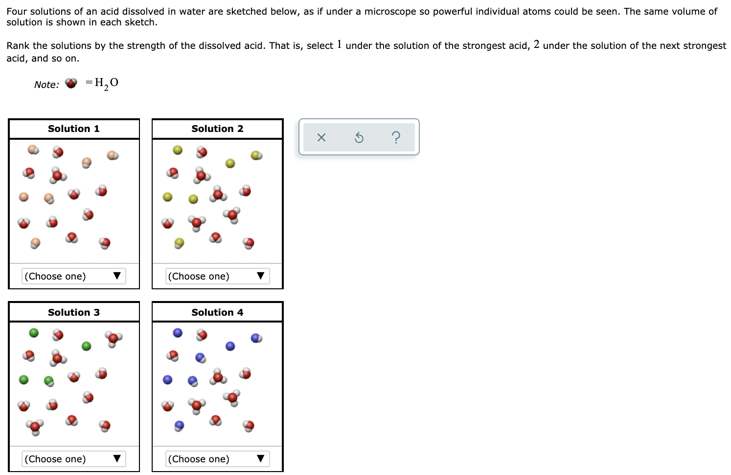 Solved Four solutions of an acid dissolved in water are | Chegg.com