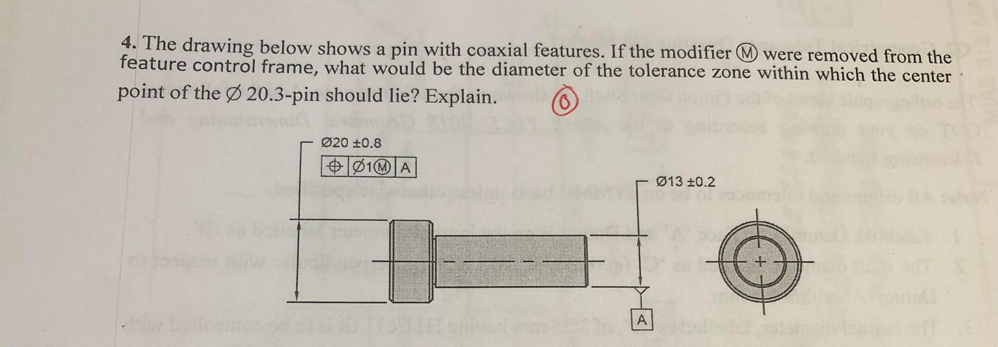 Solved The drawing below shows a pin with coaxial features. | Chegg.com