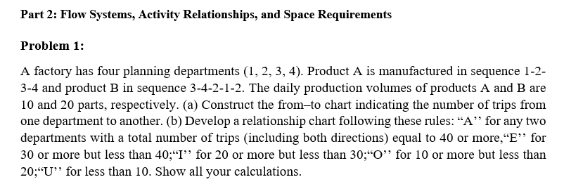 Solved Part 2: Flow Systems, Activity Relationships, and | Chegg.com