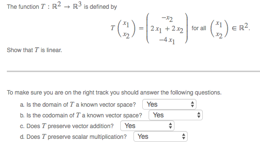 Solved R3 is defined by The function T: R2 x2 X1 T 2x12xfor | Chegg.com