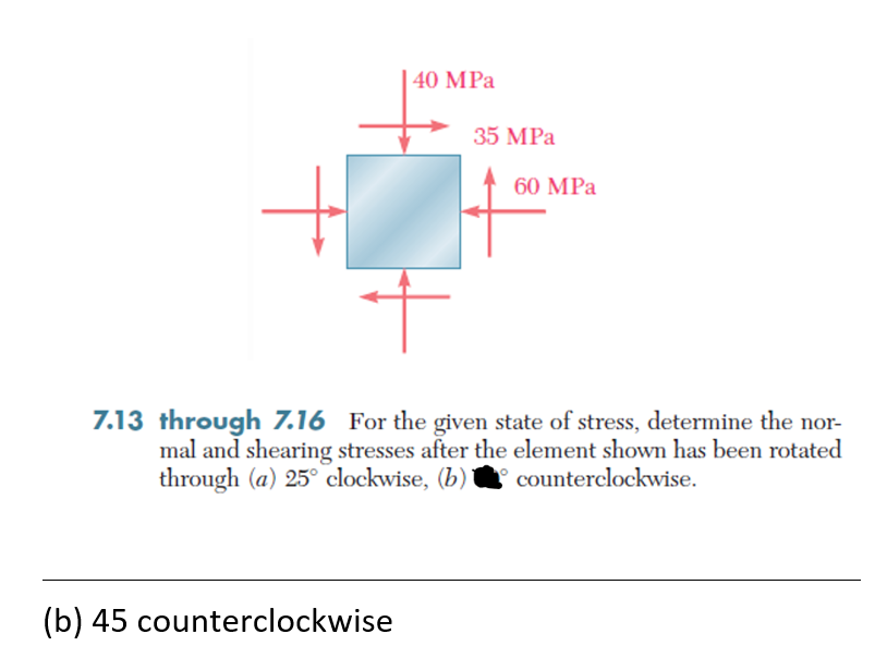 Solved 40 MPa 35 MPa 60 MPa 7.13 through 7.16 For the given | Chegg.com