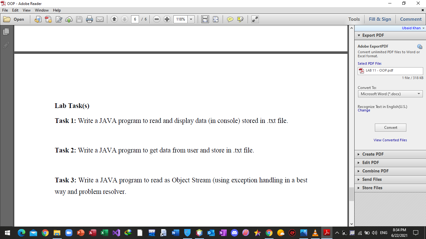 Solved 21 OOP - Adobe Reader File Edit View Window Help Open | Chegg.com