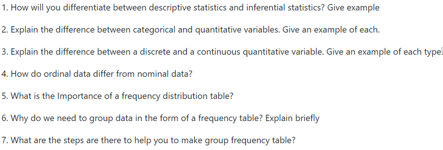 Solved 1. How will you differentiate between descriptive | Chegg.com