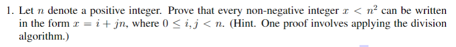Solved 1. Let n denote a positive integer. Prove that every | Chegg.com