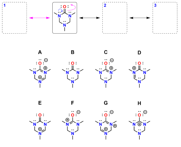 Solved Q1: a. fill in the missing resonance structures (1), | Chegg.com
