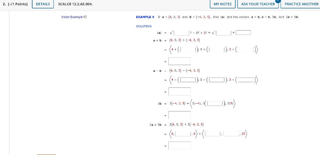 Solved 2. (-/1 Points) DETAILS SCALC8 12.2.AE.004. MY NOTES | Chegg.com