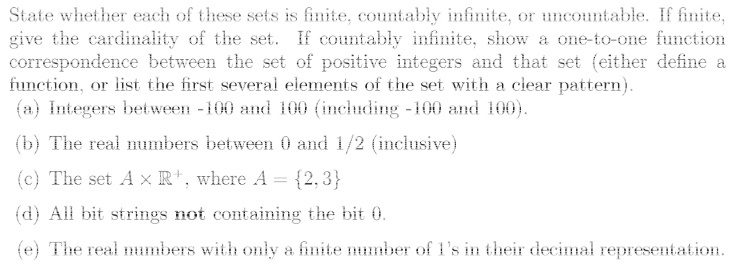 Solved State whether each of these sets is finite, countably | Chegg.com
